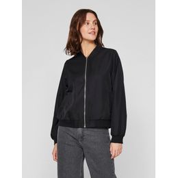 Blouson Vila "VIPAPAYA L/S BOMBER JACKET - NOOS", Damen, Gr. 34, schwarz (schwarz beauty), Web, Obermaterial: 100% Polyester, unifarben, regular fit normal, Rundhals, Jacken Blouson, Kunstfaser
