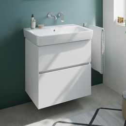 Geberit Renova Plan Waschtisch, evineo ineo5 evo Unterschrank B: 70 cm, 2 Ausz&uuml;ge, mit Griffmulde,, 501646008+BE0987WM,