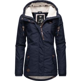 Winterjacke Ragwear "Winterjacke Monade", Damen, Gr. 6XL, blau (navy22), Obermaterial: 65% Polyester PES. 35% Baumwolle CO. Obermaterial: Futter: 100% Polyester PES. 100% Polyester PES., Jacken Winterjacke