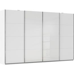 Schwebet&uuml;renschrank Rauch "Kleiderschrank Schrank Garderobe W&auml;scheschrank Ankleide SYNCRONO", wei&szlig; (wei&szlig;, wei&szlig;glas), B:361cm H:230cm T:62cm, Holzwerkstoff, Schr&auml;nke, Schwebet&uuml;renschrank, Mittelt&uuml;ren mit praktischer Synchron-&Ouml;ffnung MADE IN GERMANY