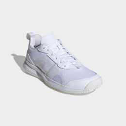 Tennisschuh adidas Performance "AVAFLASH", Damen, Gr. 40,5, cloud wei&szlig;, ftwr wei&szlig;, zero metallic, Synthetik, Textil, Schuhe