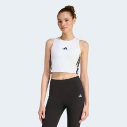 Tanktop adidas Sportswear "ESSENTIALS 3-STREIFEN GEPOLSTERTES", Damen, Gr. M, wei&szlig;, Obermaterial: 90% Baumwolle, 10% Elasthan, Rundhals, Tops Tanktop
