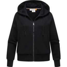 Kapuzensweatjacke Ragwear "Sweatjacke Taila", Damen, Gr. 5XL, schwarz, Obermaterial: 70% Baumwolle CO. 30% Polyester PES., Sweatjacken Kapuzensweatjacke