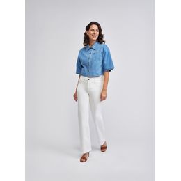 5-Pocket-Jeans WONDERJEANS "Relaxed Straight", Damen, Gr. 44, L&auml;nge 32, wei&szlig;, Denim/Jeans, Obermaterial: 88% Baumwolle, 10% Polyester, 2% Elasthan, straight fit, Jeans 5-Pocket-Jeans, Cool, modern und vielseitig zu stylen