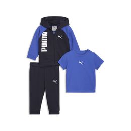 Jogginganzug Puma "Minicats Dreiteiliges Set Kinder", Jungen, Gr. 86, new navy blau, Rippe: 20% Polyester, 80% Baumwolle, Sportanz&uuml;ge Jogginganzug