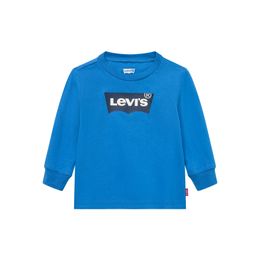 Langarmshirt LEVI'S KIDS "BATWING TEE", Jungen, Gr. 6M68, blau (star sapphire), Single Jersey, Obermaterial: 100% Baumwolle, bedruckt, Basic schmal h&uuml;ftlang, Rundhals, Rippb&uuml;ndchen, Shirts Langarmshirt, UNISEX