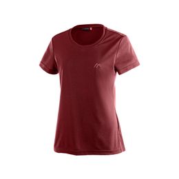 T-Shirt Maier Sports "Waltraud", Damen, Gr. 38, weinrot, 100% Polyester, Rundhals, Shirts T-Shirt, Damen Kurzarmshirt, leichtes Sommer Funktionsshirt, Rundhals, Reg Fit