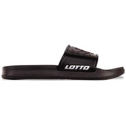 Badesandale Lotto, Herren, Gr. 45, schwarz-wei&szlig; (schwarz, wei&szlig;), Synthetik, Schuhe Badesandale, - mit praktischem Klettverschluss