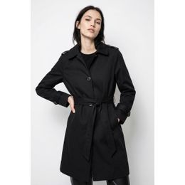Trenchcoat Only "ONLDISA LIFE SB TRENCHCOAT CC OTW", Damen, Gr. XS, schwarz, Web, Obermaterial: 100% Polyester, unifarben, Po-bedeckend, V-Ausschnitt, M&auml;ntel Trenchcoat, klassischer Schnitt