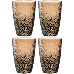Gl&auml;ser-Set Leonardo "MATERA", beige, H:12cm &Oslash;:8,4cm, Glas, Trinkgef&auml;&szlig;e, Gl&auml;ser-Set, 340 ml, 4-teilig
