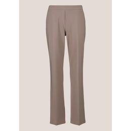 Madeleine Mode Stoffhose MADELEINE "Schlupfhose Elegante Damenhose mit B&uuml;gelfalten", Damen, Gr. 22, N-Gr, beige (cappuccino), Obermaterial: 88% Polyester PES. 12% Elasthan EL., Hosen Stoffhose
