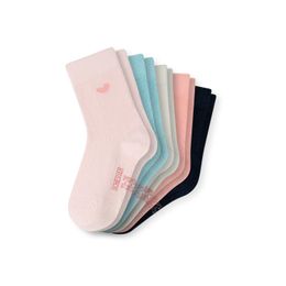 Kurzsocken Schiesser "Socken Legwear Kids 5er Pack", M&auml;dchen, Gr. 23-26, pink (rosa), Obermaterial: 75% Baumwolle CO. 24% Polyamid PA. 1% Elasthan EL., Socken Kurzsocken