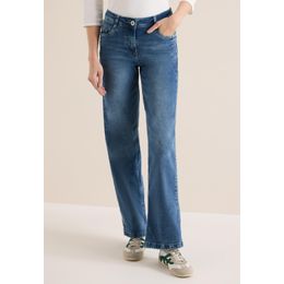 Slim-fit-Jeans Cecil, Damen, Gr. 32, L&auml;nge 30, light blau washed, Jeans, 78% Baumwolle, 20% wiederverwerteter Polyester, 2% Elasthan, unifarben, kn&ouml;chellang, Jeans Slim-fit-Jeans, High Waist