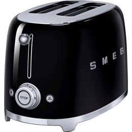 Smeg Toaster "TSF01BLEU", schwarz, B:32,5cm H:19,8cm T:19,5cm, Toaster, Toaster