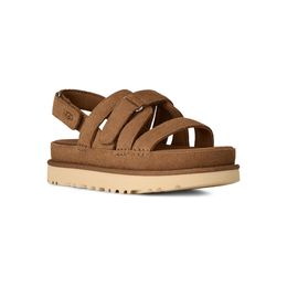 UGG Australia Riemchensandale UGG "GOLDENSTAR GLEAM", Damen, Gr. 7 (38), chestnut, Veloursleder, unifarben, Schuhe Riemchensandale, Plateausandale, Sandalette mit weichem Fu&szlig;bett