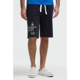 Sweatshorts Gaastra, Herren, Gr. L, Normalgr&ouml;&szlig;en, blau, Interlock, Material: 70% Baumwolle, 30% Polyester, bedruckt, regular fit knielang, Hosen Sweatshorts, mit Ges&auml;&szlig;tasche