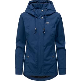 Outdoorjacke Ragwear "Outdoorjacke Alvena Summer YOUMODO", Damen, Gr. L, blau (night blau), Obermaterial: 100% Polyester PES. Obermaterial: Futter: 100% Polyester PES., figurumspielend, hoch geschlossener Ausschnitt, abgesteppte Kante, Jacken Outdoorjacke, Wasserdichte und atmungsaktive &Uuml;bergangsjacke