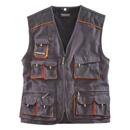 Fleeceweste Terratrend Job "Bekleidung", Gr. 50, grau (grau, schwarz), Obermaterial: 65% Polyester PES. 35% Baumwolle CO., Westen Fleeceweste