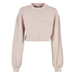 Sweater Urban Classics "Urban Classics Damen", Damen, Gr. L, pink, 100% Baumwolle, unifarben, Rundhals, Sweatshirts Sweater