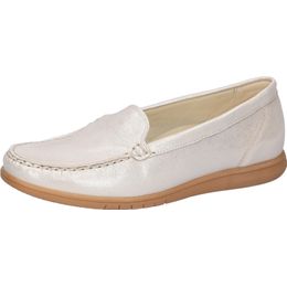 Waldl&auml;ufer Mokassin WALDL&Auml;UFER "H-WANDA", Damen, Gr. 6,5, hellbeige, Veloursleder, unifarben, Schuhe Mokassin, Slipper, Schlupfschuh, Halbschuh in Komfortweite H (= sehr weit)