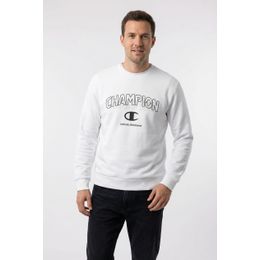 Sweatshirt Champion "Graphic Terry Crewneck Sweatshirt", Herren, Gr. S, wht, Obermaterial: 55% Baumwolle, 45% Polyester, normal, Rundhals, Sweatshirts Sweatshirt, mit Rundhalsausschnitt, sportlicher Schnitt, ohne Verschluss