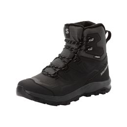 Winterstiefel Salomon "OUTFROST TS CSWP", Damen, Gr. 46, schwarz (asphalt, schwarz, castlerock), Synthetik, Textil, Schuhe Winterstiefel, Snowboots, Winterboots, Winterschuhe, wasserdicht und gef&uuml;ttert