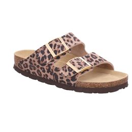 Pantolette Rohde "ALBA", Damen, Gr. 39, leo, Veloursleder, Schuhe Pantolette, Sommerschuh, Strandschuh, Hausschuh in trendiger Leo-Optik, Topseller