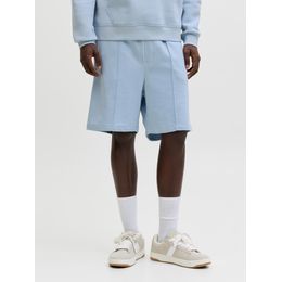 Jack & Jones Sweatshorts JACK & JONES "JPSTKANE SOHO SWEAT SHORTS MID SN", Herren, Gr. M, N-Gr, blau (celestial blau), Sweatware, Obermaterial: 80% Baumwolle, 20% Polyester, unifarben, kniefrei, Hosen Sweatshorts, Baumwollmischung, loose fit