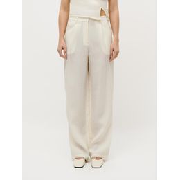 Stoffhose LEGER "Thorina, LeGer by Lena Gercke", Damen, Gr. 36, N-Gr, sanftes wei&szlig;, Web, Obermaterial: 75% Viskose, 25% Leinen, unifarben, lang, Hosen Stoffhose, Materialmix aus Viskose und Leinen
