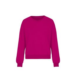 Sweatshirt TRIGEMA "TRIGEMA D&uuml;nnes Sweatshirt", Damen, Gr. L, pink (magenta), Sweatware, 50% Baumwolle, 50% Polyester, Basic, Rundhals, Sweatshirts Sweatshirt
