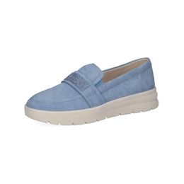 Slipper Caprice "Caprice Slipper Veloursleder", Damen, Gr. 38, mittelblau, Veloursleder, Schuhe Slipper
