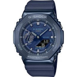 Chronograph Casio G-SHOCK, blau (dunkelblau), Armbanduhren, Herren, Chronograph, Quarzuhr,Armbanduhr,Herrenuhr,digital, bis 20 bar wasserd.Resinarmband
