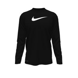 T-Shirt Nike "LONG SLEEVE HYDROGUA", M&auml;dchen, Gr. S, schwarz, Jersey, Obermaterial: 100% Polyester, normal, Rundhals, Shirts T-Shirt, f&uuml;r Kinder, sportlicher Stil, Kurzarm, mit Dri-FIT-Technologie