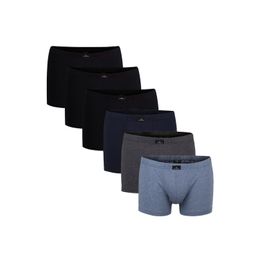 G&ouml;tzburg Boxershorts G&Ouml;TZBURG "Boxershort 6er Pack", Herren, Gr. L, bunt (schwarz, blau, grau), Obermaterial: 95% Baumwolle CO. 5% Elasthan EL., Unterhosen