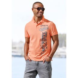Poloshirt John Devin, Herren, Gr. 3XL (64/66), apricot, Piqu&eacute;, Obermaterial: 100% Baumwolle, unifarben, regular fit normal, Rundhals, Rippb&uuml;ndchen, Shirts, mit gro&szlig;em Druck vorn aus Baumwoll-Piqu&eacute;