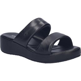 Slipper Josef Seibel "Eve 05, black-black", Damen, Gr. 42, schwarz (schwarz, schwarz), Obermaterial: 100% Rindsleder Leather cow., Schuhe Slipper