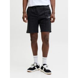 Jack & Jones Sweatshorts JACK & JONES "JPSTKANE SOHO SWEAT SHORTS MID SN", Herren, Gr. M, N-Gr, schwarz, Sweatware, Obermaterial: 80% Baumwolle, 20% Polyester, unifarben, kniefrei, Hosen Sweatshorts, Baumwollmischung, loose fit