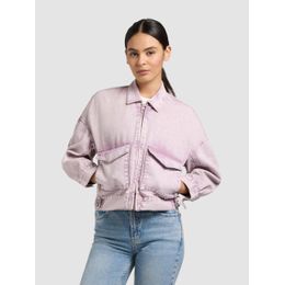Jeansjacke Khujo "NELINA", Damen, Gr. S, violet, 100% Baumwolle, unifarben, regular fit, Jacken Jeansjacke