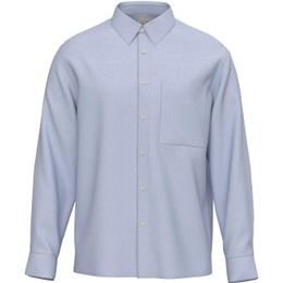 Leinenhemd Calvin Klein "SOLID LINEN CLASSIC", Herren, Gr. 3XL, N-Gr, blau (heavenly iris), Web, Obermaterial: 55% Leinen, 45% Viskose, unifarben, regular fit normal, Rundhals, 2-Knopf-Manschette mit Schlitz, Hemden, Kentkragen, Regular Fit, Leinen-Viskosemix