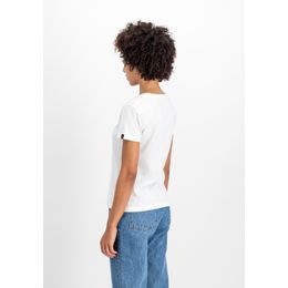 T-Shirt Alpha Industries "Basic T-Shirt SL W", Damen, Gr. L, wei&szlig;, Obermaterial: 100% Baumwolle, Shirts T-Shirt