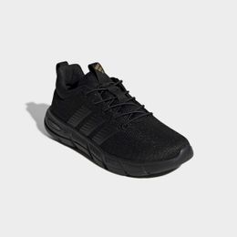 Walkingschuh adidas Sportswear "CLOUDFOAM FLEX ELASTIC LACES", Damen, Gr. 38, core schwarz, core schwarz, gold metallic, Textil, Schuhe Walkingschuh