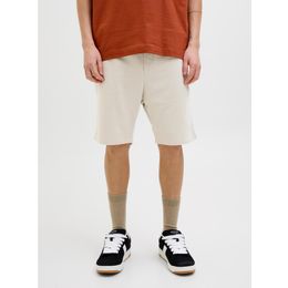 Jack & Jones Sweatshorts JACK & JONES "JPSTGORDON mit elastischem Bund", Herren, Gr. S, N-Gr, gelb (moonbeam), Web, Obermaterial: 61% Polyester, 39% Baumwolle, unifarben, slim fit kniefrei, Hosen Sweatshorts, unifarben, modisch, regular fit, Webstoff