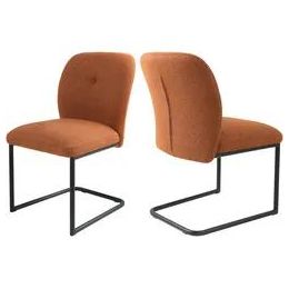 Freischwinger Tom Tailor HOME "PEBBLE CHAIR", schwarz (rusty rot, schwarz, schwarz, slo 10 rusty rot), B:48cm H:86,5cm T:62,5cm, Metall, Stoff, St&uuml;hle, Freischwinger, Esszimmerstuhl, Freischwinger, 140 kg belastbar, Rundrohrgestell