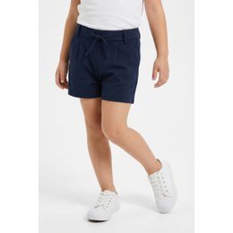 Shorts KIDS Only "KOGPOPTRASH EASY SHORTS NOOS", M&auml;dchen, Gr. 116, N-Gr, blau (night sky), Milano Rib, Obermaterial: 63% Viskose, 32% Nylon, 5% Elasthan, unifarben, regular fit kniefrei, Hosen Shorts
