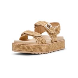 Plateausandaletten Steve Madden "Steve Madden Sandalen Lederimitat", Damen, Gr. 38, natur, Lederimitat, Schuhe