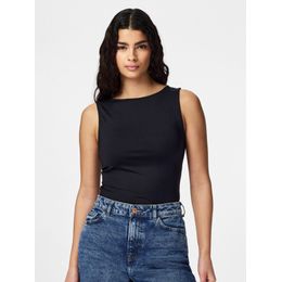 Tanktop Pieces "PCLULA SL REVERSIBLE TANKTOP JRS NOOS", Damen, Gr. M, schwarz, Jersey, Obermaterial: 90% Nylon, 10% Elasthan, unifarben, figurbetont normal, eckiger Ausschnitt, Tops Tanktop, Materialmix