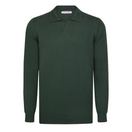 Polokragenpullover FELIX HARDY "Pullover mit Polokragen - knopflos", Herren, Gr. M, gr&uuml;n (dunkelgr&uuml;n), 100% Baumwolle, Pullover