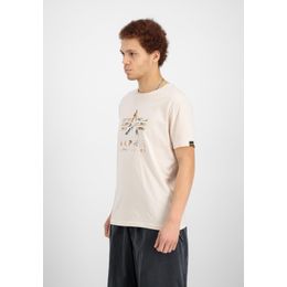 T-Shirt Alpha Industries "Camo Puff Print T-Shirt", Herren, Gr. M, wei&szlig; (jet stream wei&szlig;), Obermaterial: 100% Baumwolle, Shirts T-Shirt