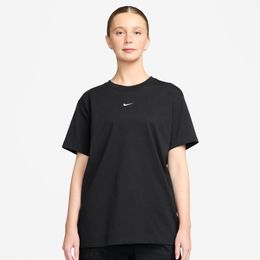 T-Shirt Nike Sportswear "W NSW CLASSIC SS TEE", Damen, Gr. M, schwarz, wei&szlig;, Jersey, Obermaterial: 100% Baumwolle, normal, Rundhals, Shirts T-Shirt, sportliche Passform, Kurzarm, Rundhalsausschnitt