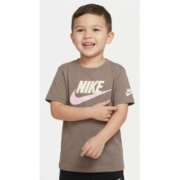 T-Shirt Nike Sportswear "NKN CLUB FAMILY S/S KNIT TOP", M&auml;dchen, Gr. 116 (6), mink braun, Obermaterial: 60% Baumwolle, 40% Polyester, Shirts T-Shirt, f&uuml;r Kinder, sportlicher Stil, f&uuml;r sportliche Aktivit&auml;ten